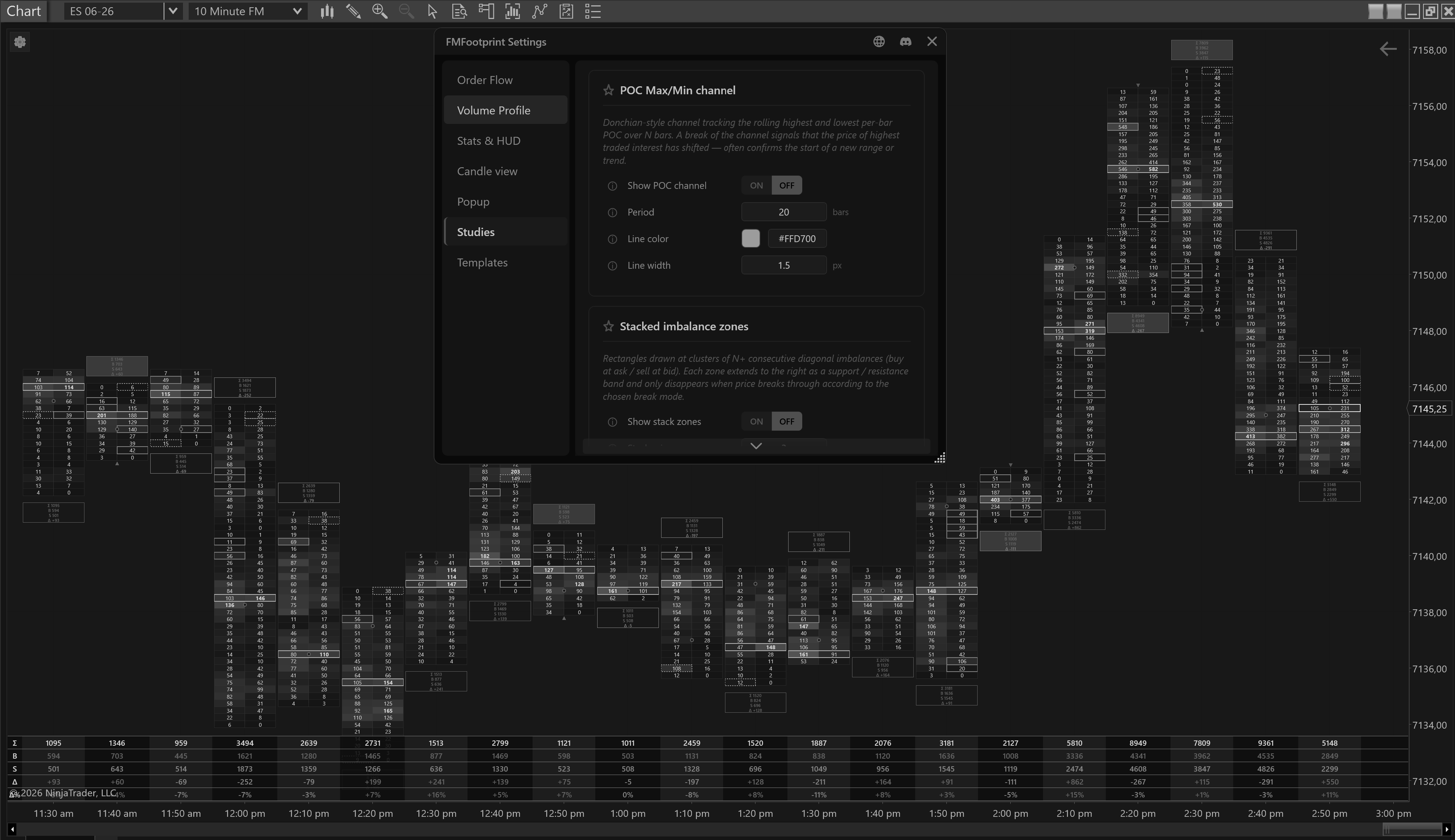 FlowMatriX, Pro Order Flow tools for NinjaTrader 8